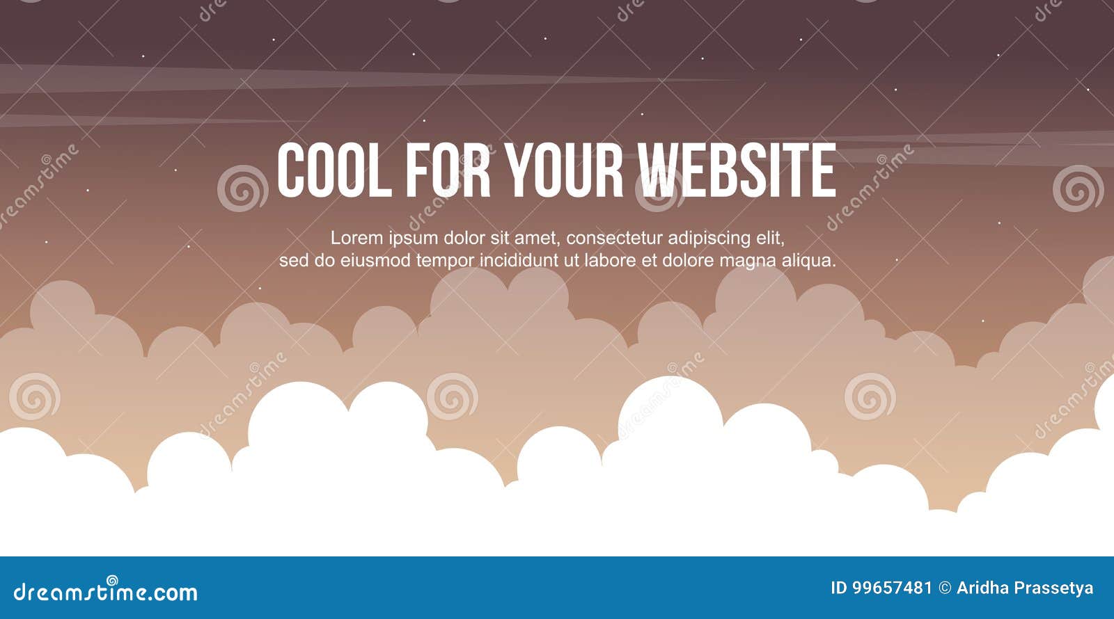 Header Website Design with Cloud Background Stock Vector - Illustration ...