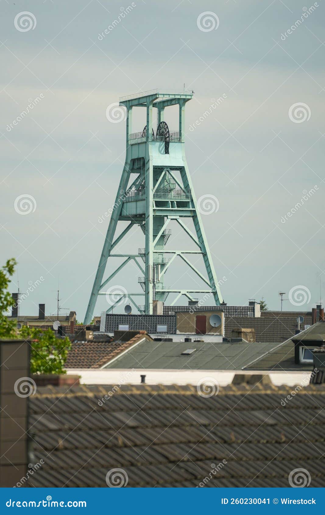 Headframe Above the Underground Mine Shaft, Vertical Stock Image ...