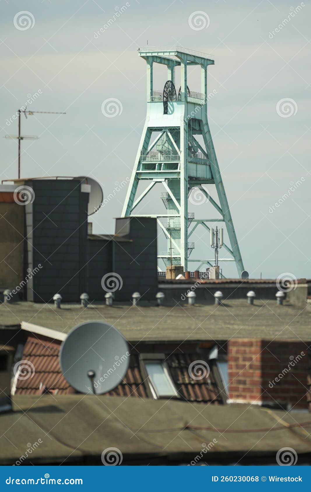 Headframe Above the Underground Mine Shaft, Vertical Stock Photo ...