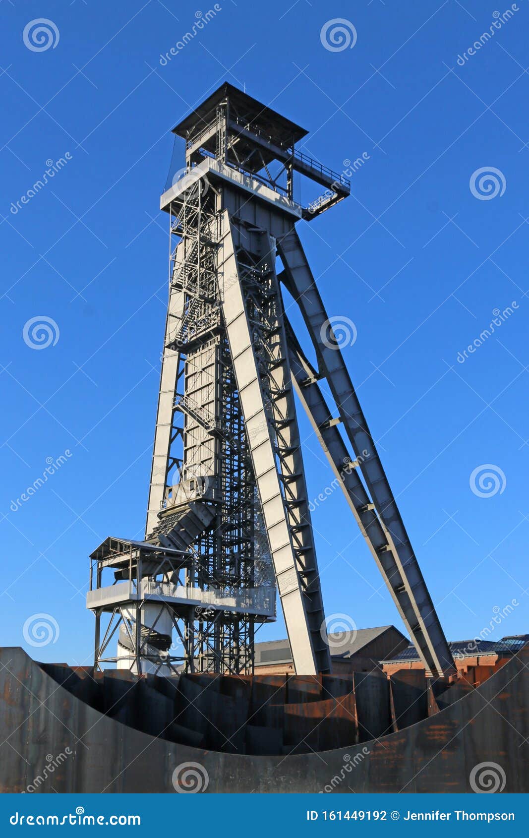 Headframe of C-mine in Belgium Stock Photo - Image of industrial, frame ...