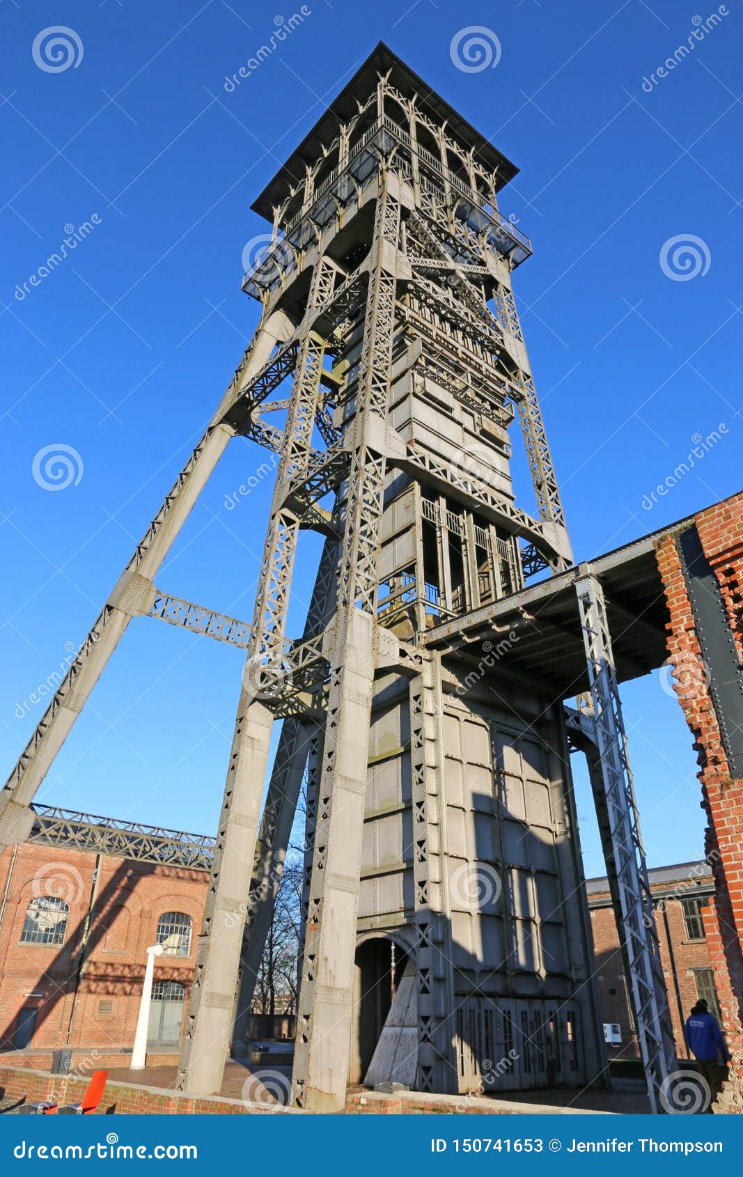 Headframe of C-mine in Belgium Stock Image - Image of power, industry ...