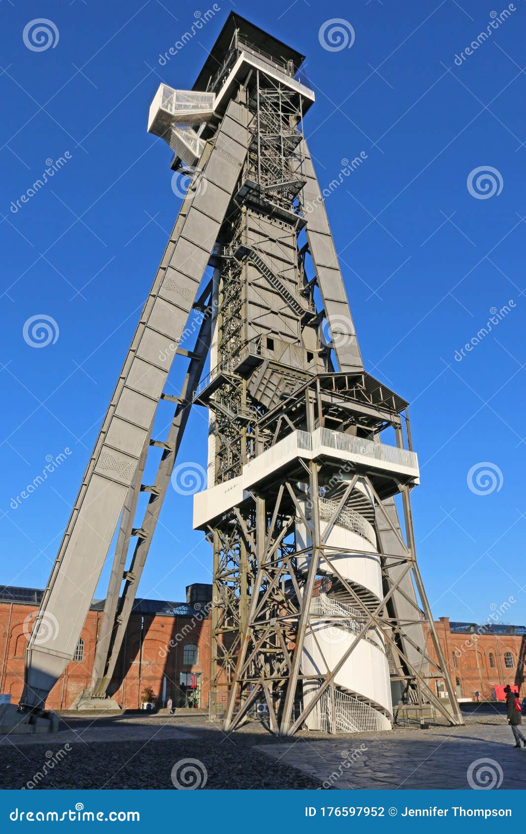 Headframe of C-mine in Belgium Stock Photo - Image of heritage ...