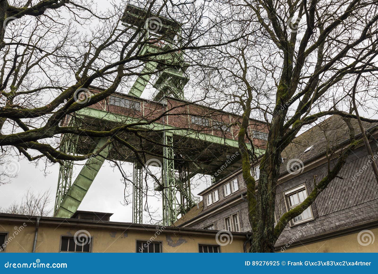 The Headframe of Mine Georg in Willroth, Germany Stock Image - Image of ...