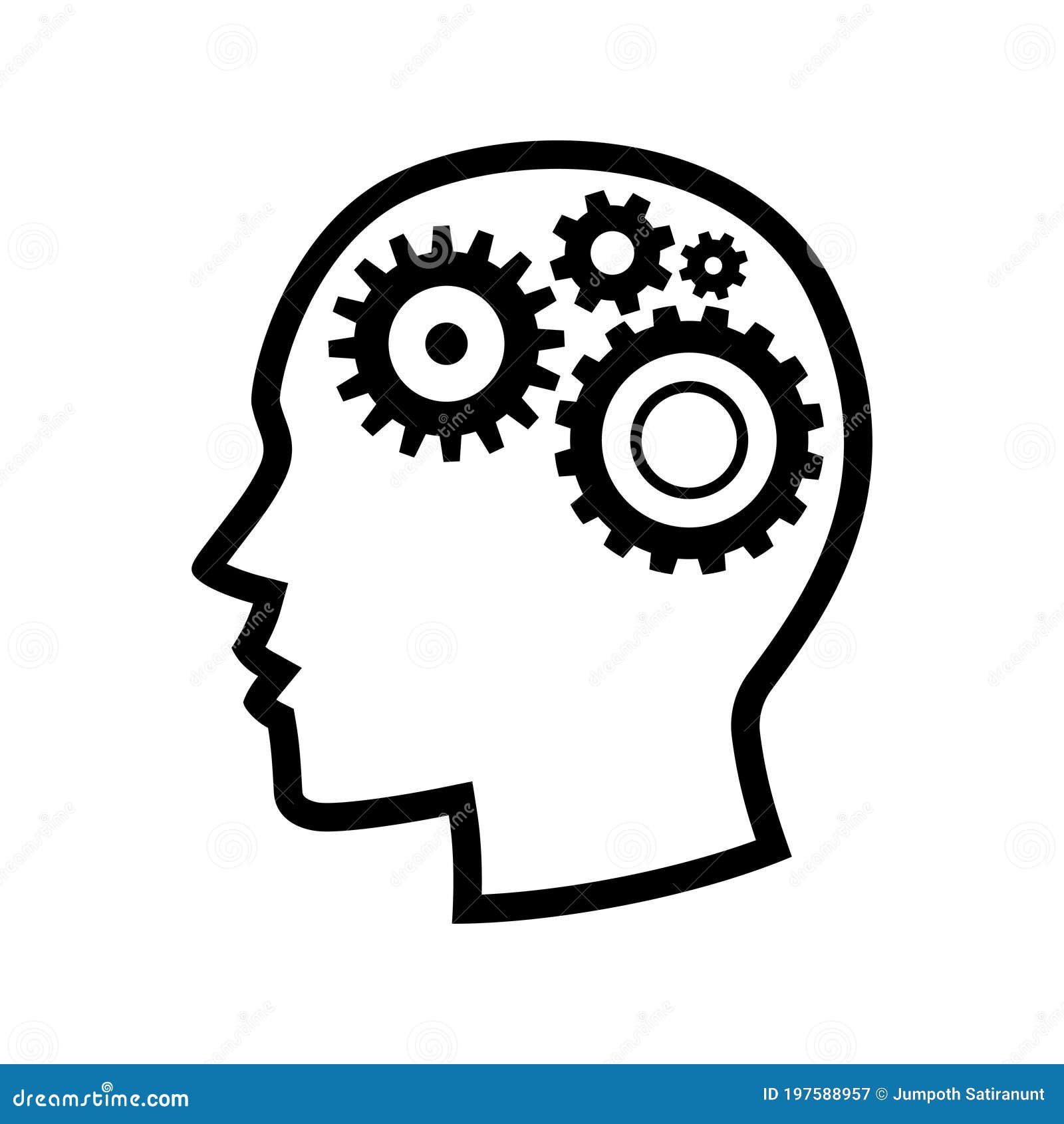 Human Head Gears Tech Logo, Cogwheel Engineering Technological Inside ...