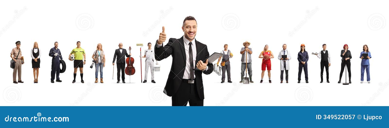 Headhunter and People with Different Professions Stock Image - Image of ...