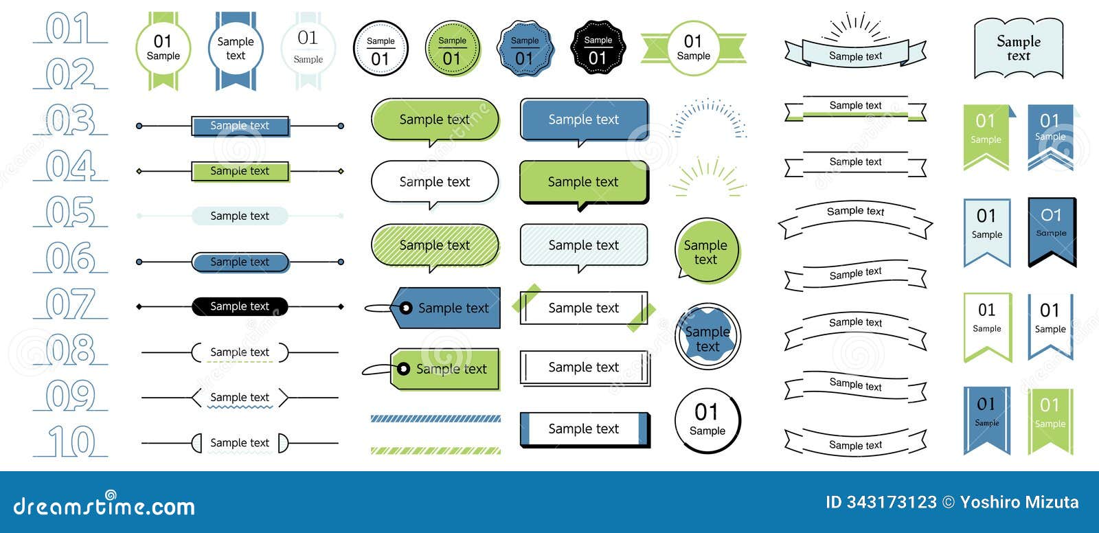 Heading Title Design Vector Set Stock Illustration - Illustration of ...