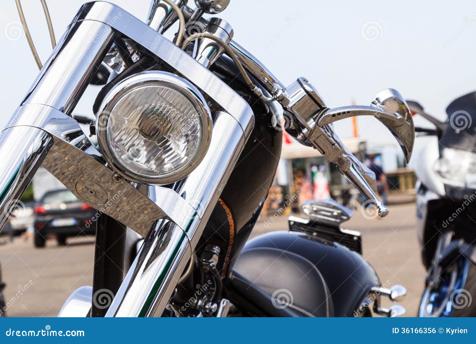 Headlamp of a chopper stock photo. Image of bike, classic - 36166356