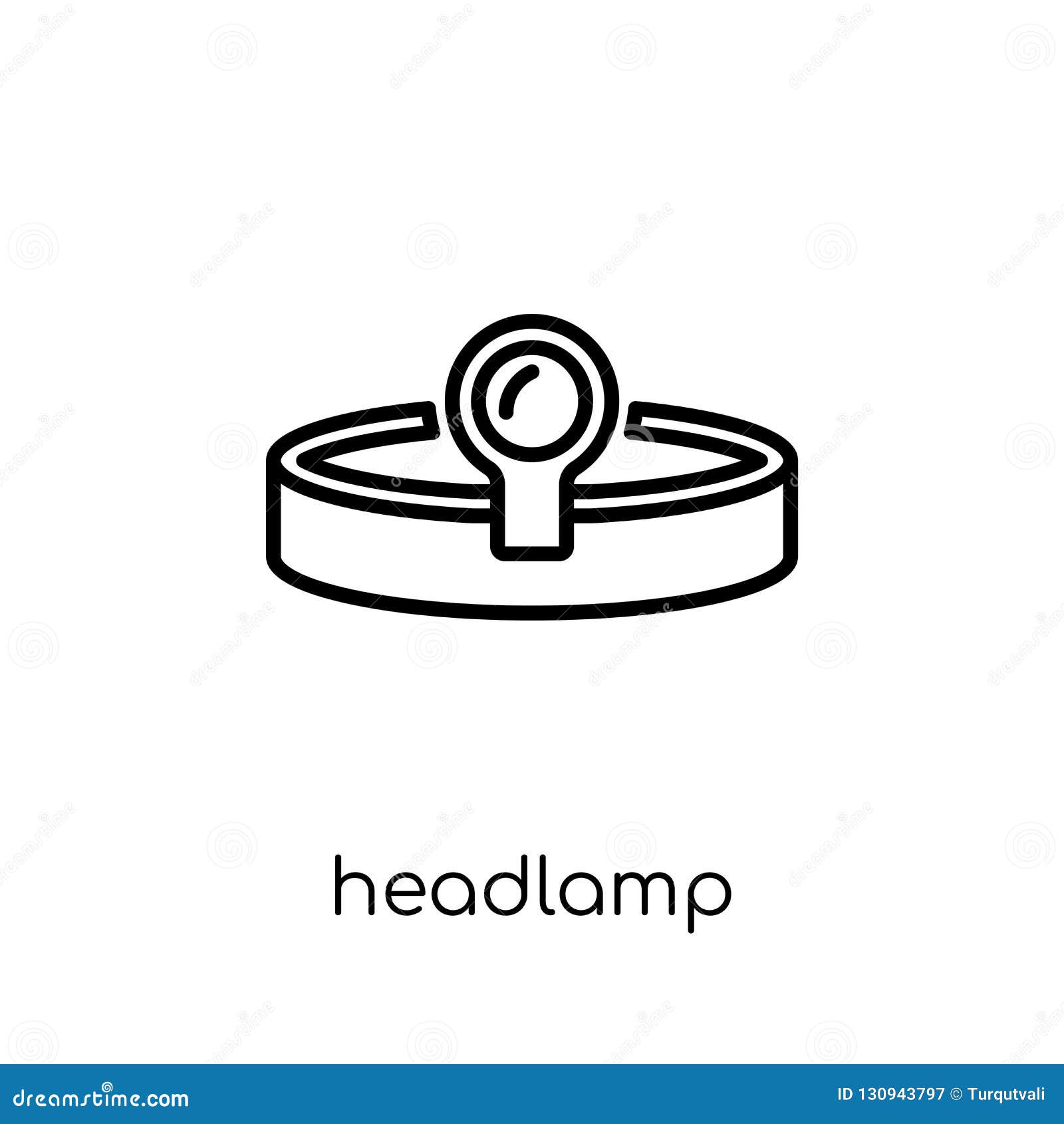 Headlamp Icon. Trendy Modern Flat Linear Vector Headlamp Icon on Stock ...