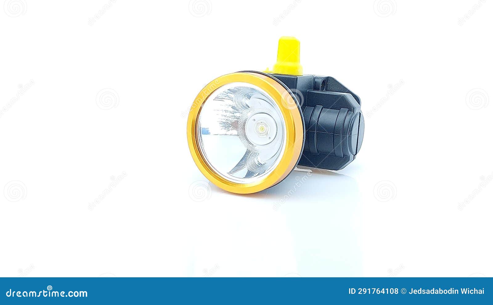 Headlamp on Isolated White Background Stock Photo - Image of beam ...