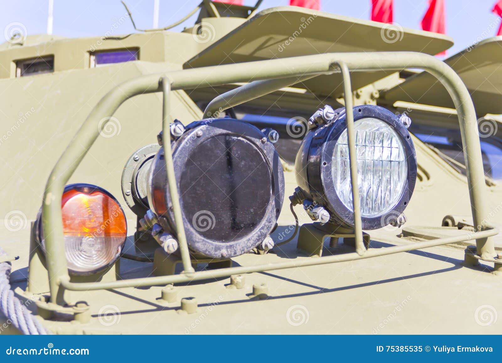 Headlamp of Military Transport Stock Image - Image of ballistic, crank ...