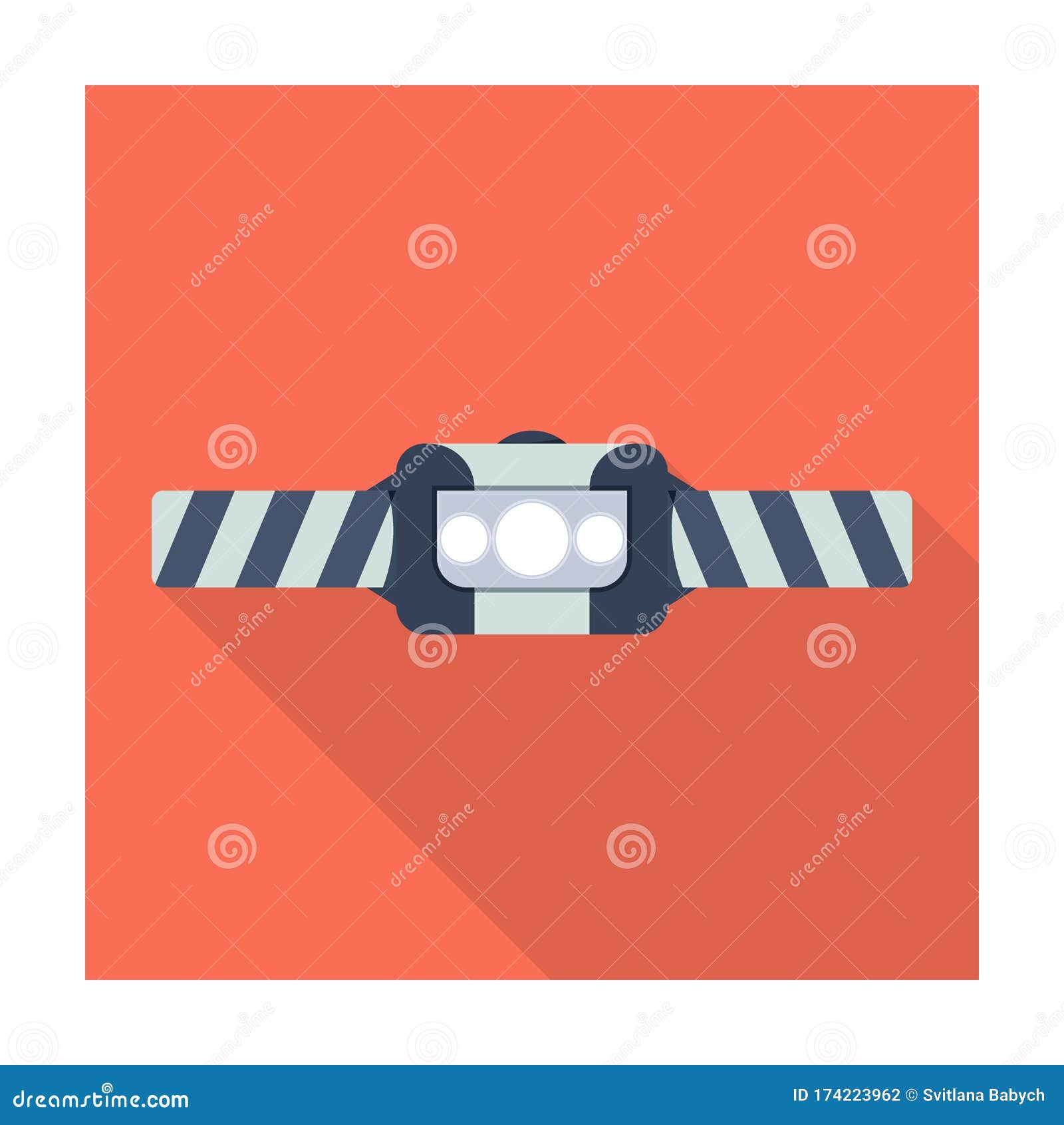 Headlamp Vector Icon.Flat Vector Icon Isolated on White Background ...
