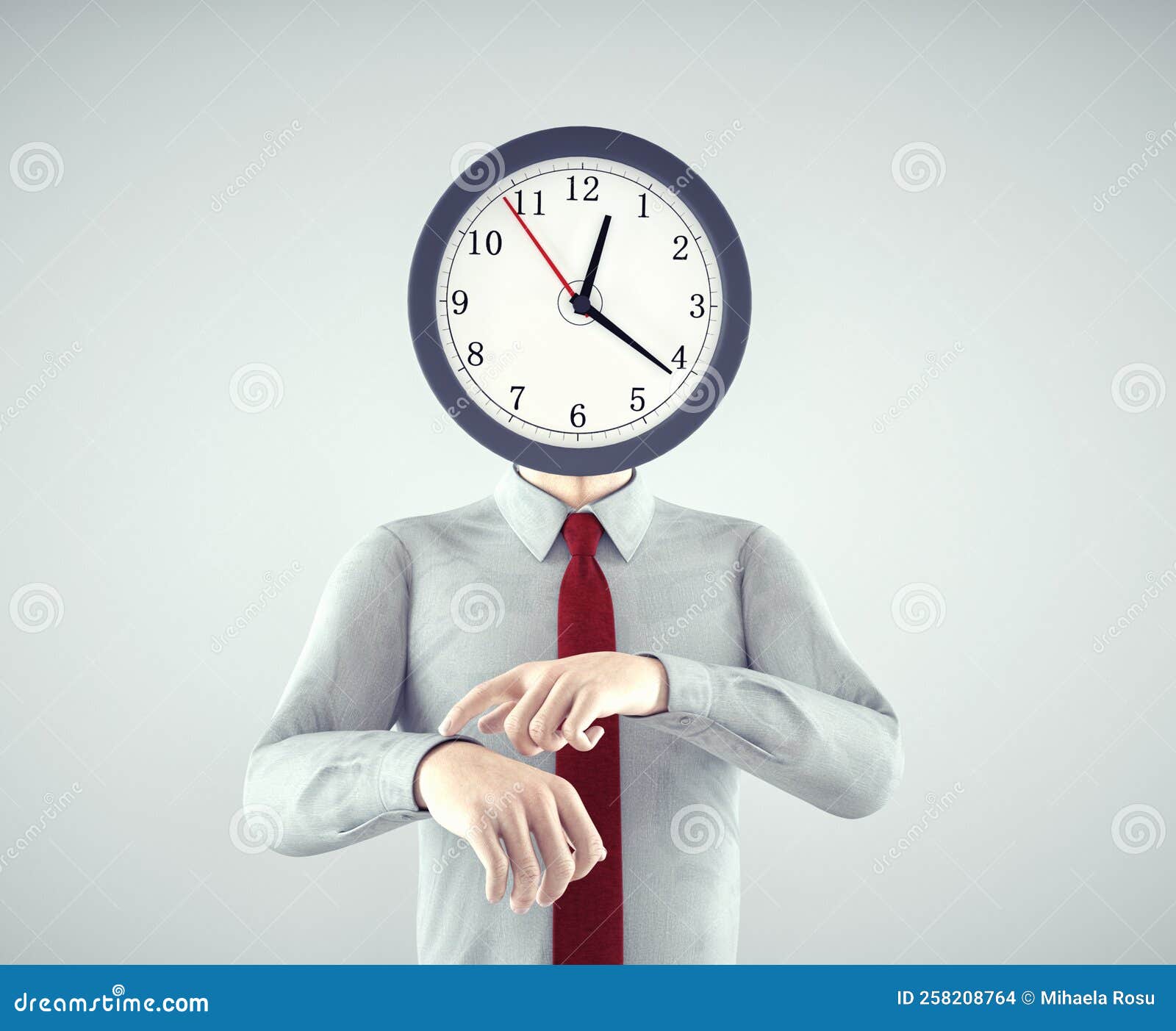 Headless Businessman with a Clock instead of Head Stock Illustration ...