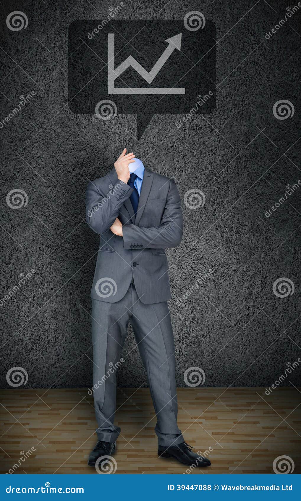 Headless Businessman with Graph in Speech Bubble Stock Photo - Image of ...