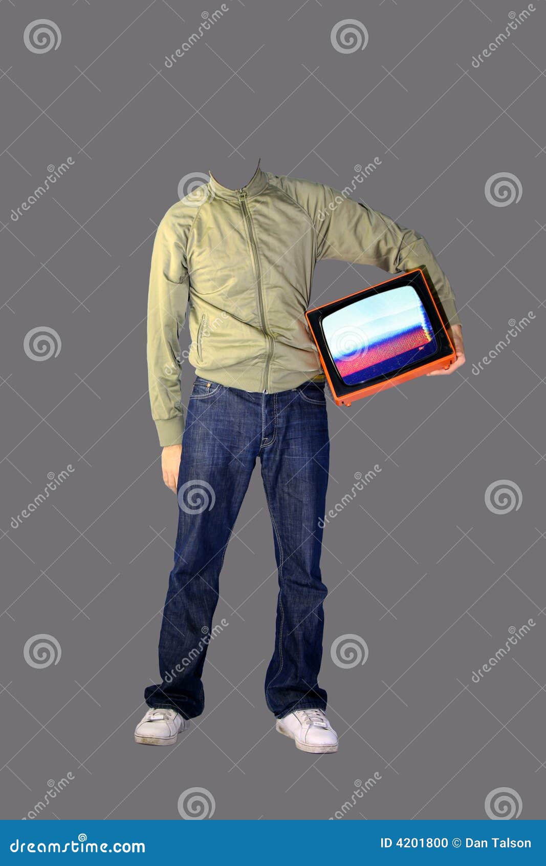 Surreal Headless Guy, Invisible Face Seated On The Floor With Gear ...