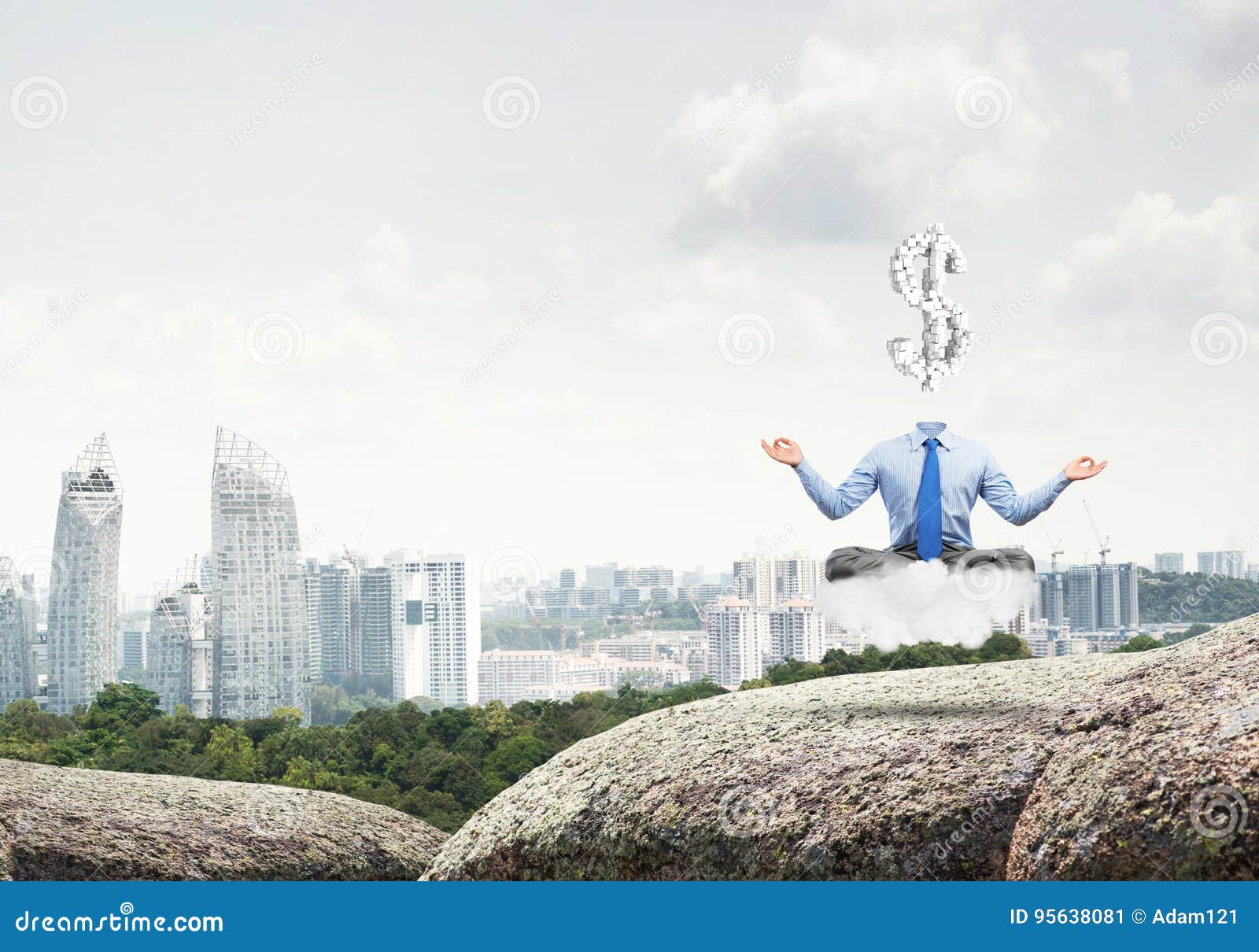 Headless Meditating Businessman Royalty-Free Stock Photo ...