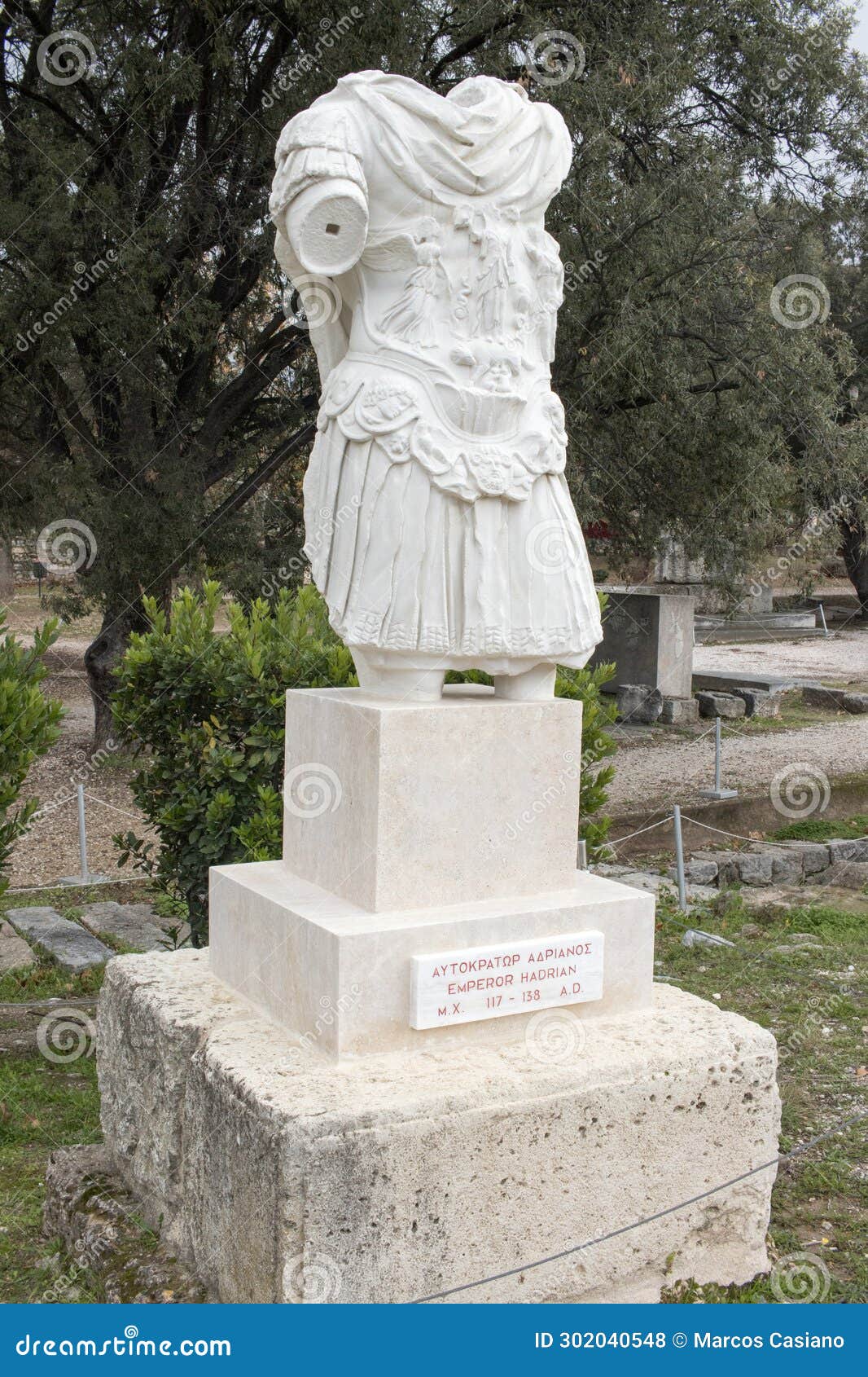 Headless Statue of Emperor Hadrian Stock Photo - Image of history ...