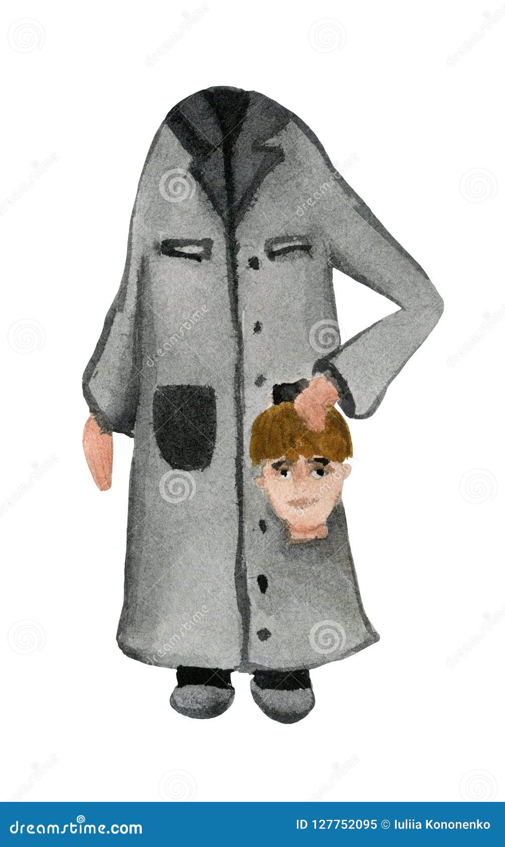 Headless Watercolor Ghost on Halloween Stock Illustration ...