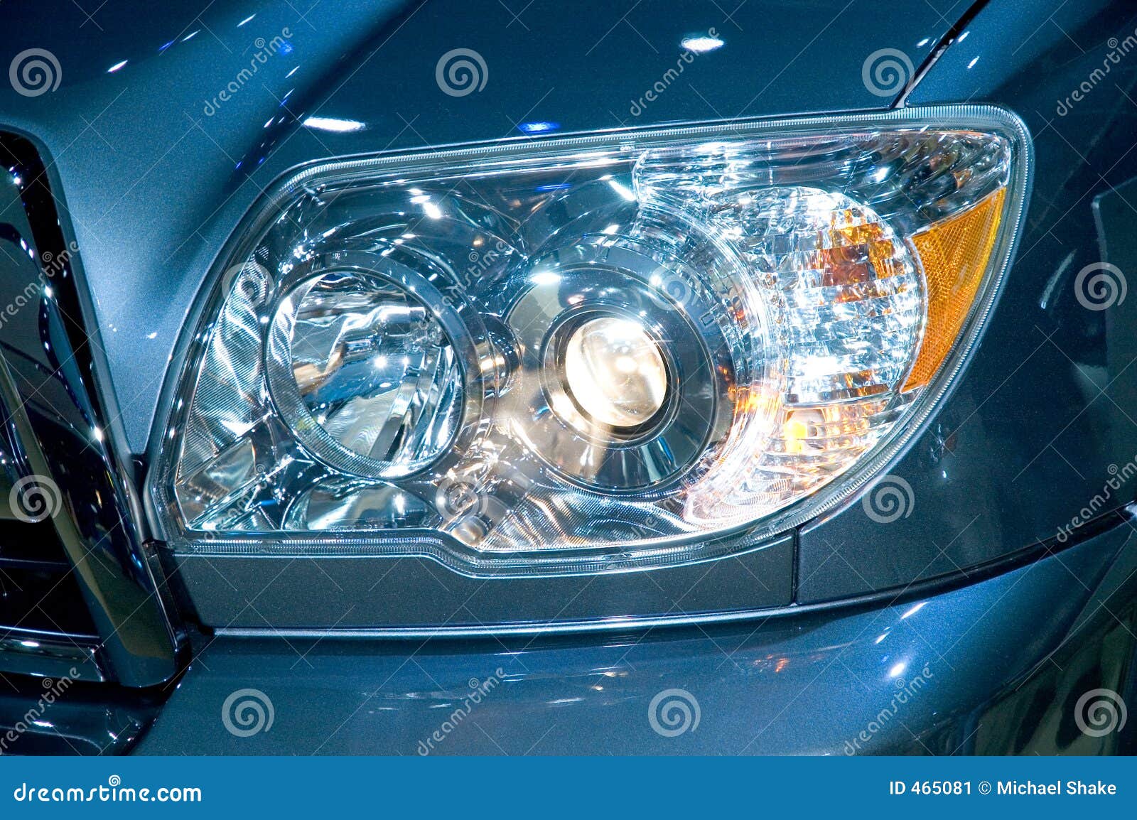Headlight stock image. Image of light, chrome, halogen - 465081