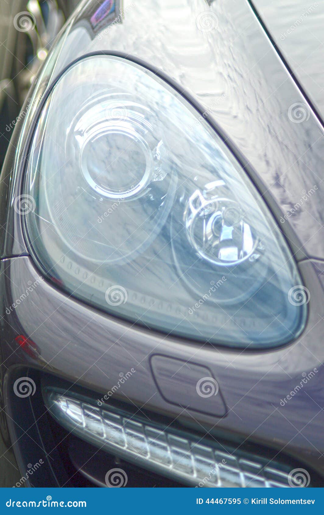 Headlight Car Premium. Shine Stock Image - Image of movement, road ...