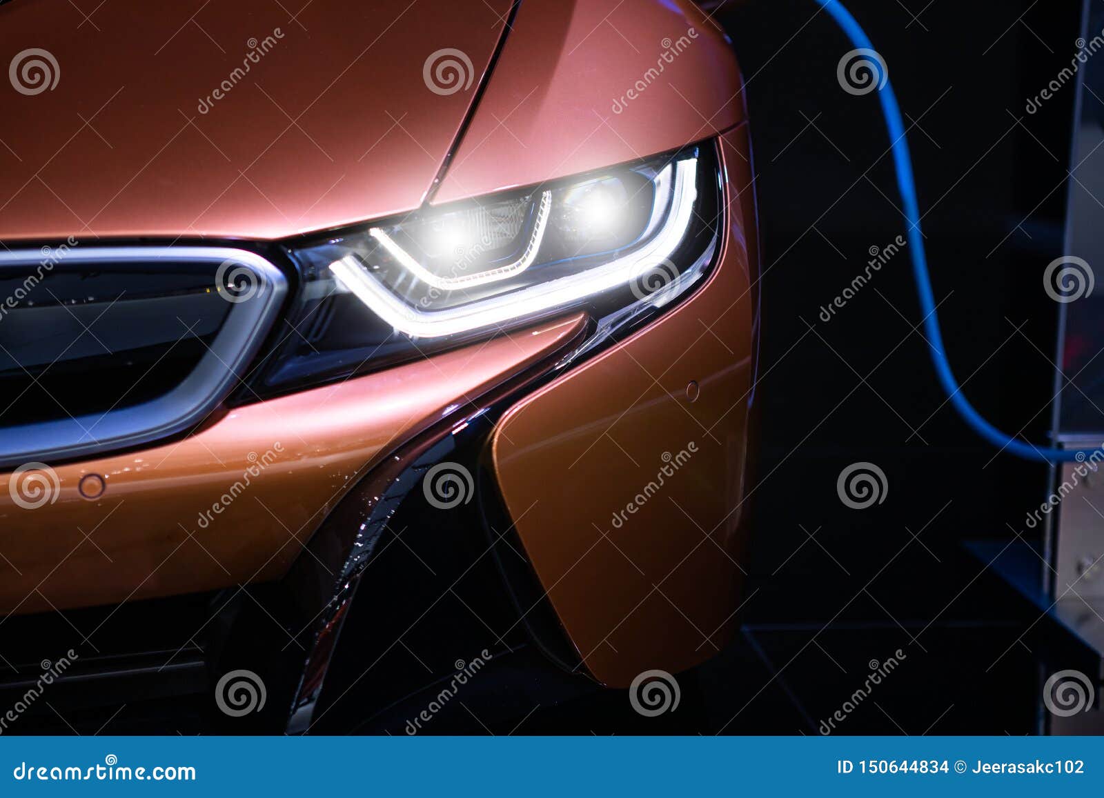Headlight Car Projector/LED of a Modern Luxury Technology Stock Photo ...