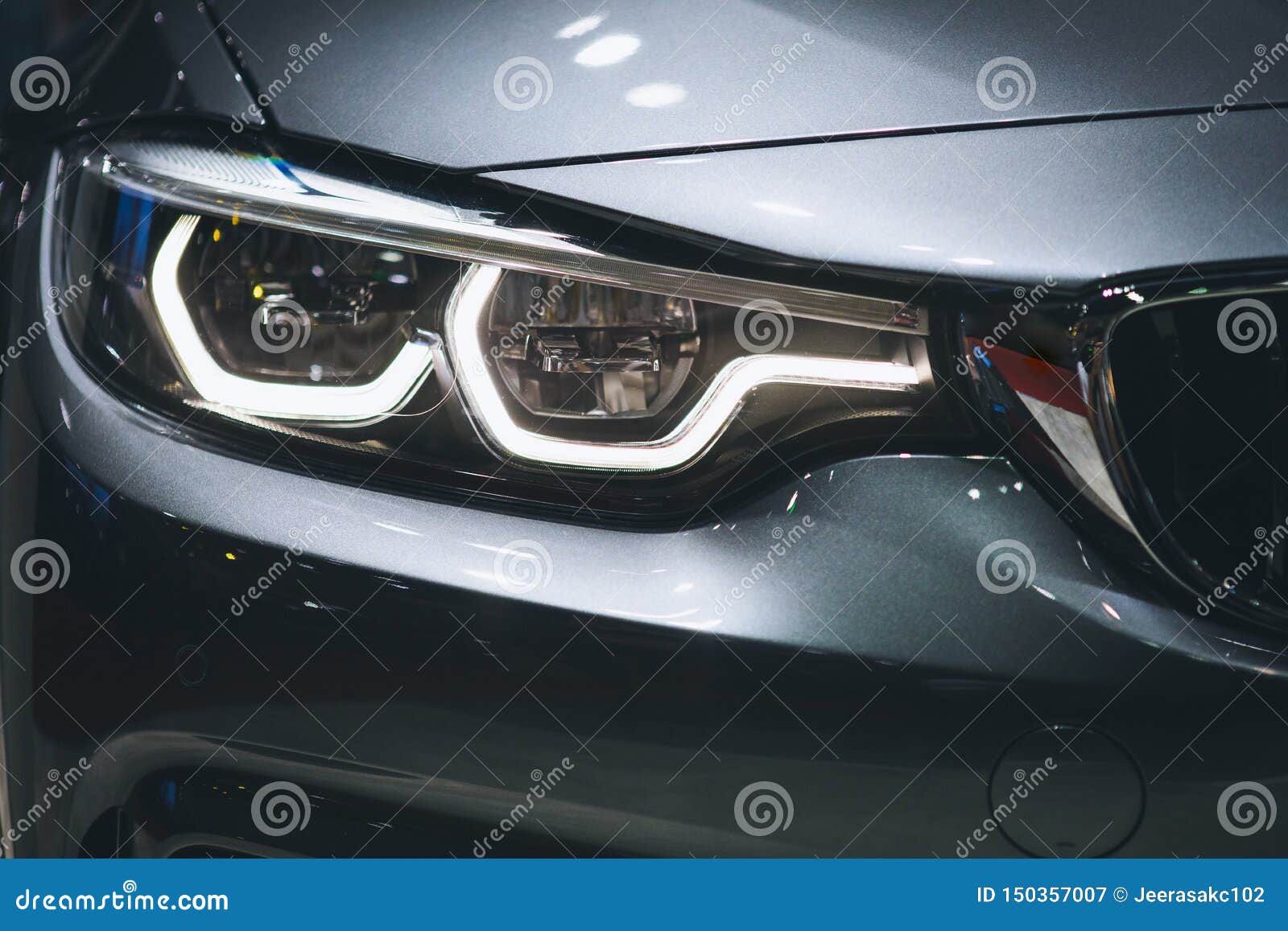 Headlight Car Projector/LED of a Modern Luxury Technology Stock Image ...