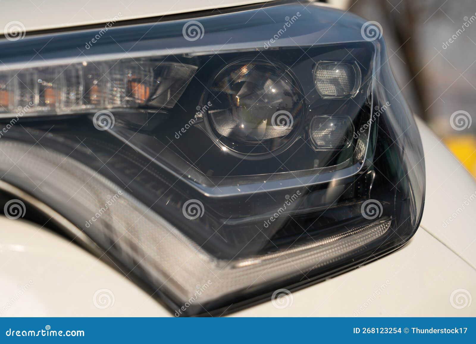 Headlight design close-up stock photo. Image of front - 268123254