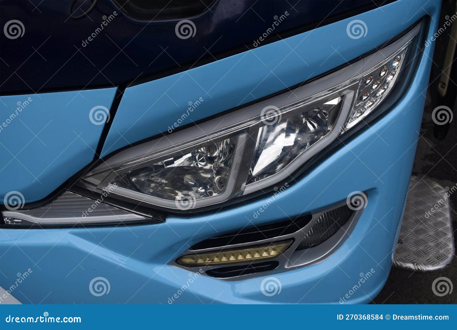 Headlight and Fog Lamp Design of a Bus Stock Photo - Image of design ...