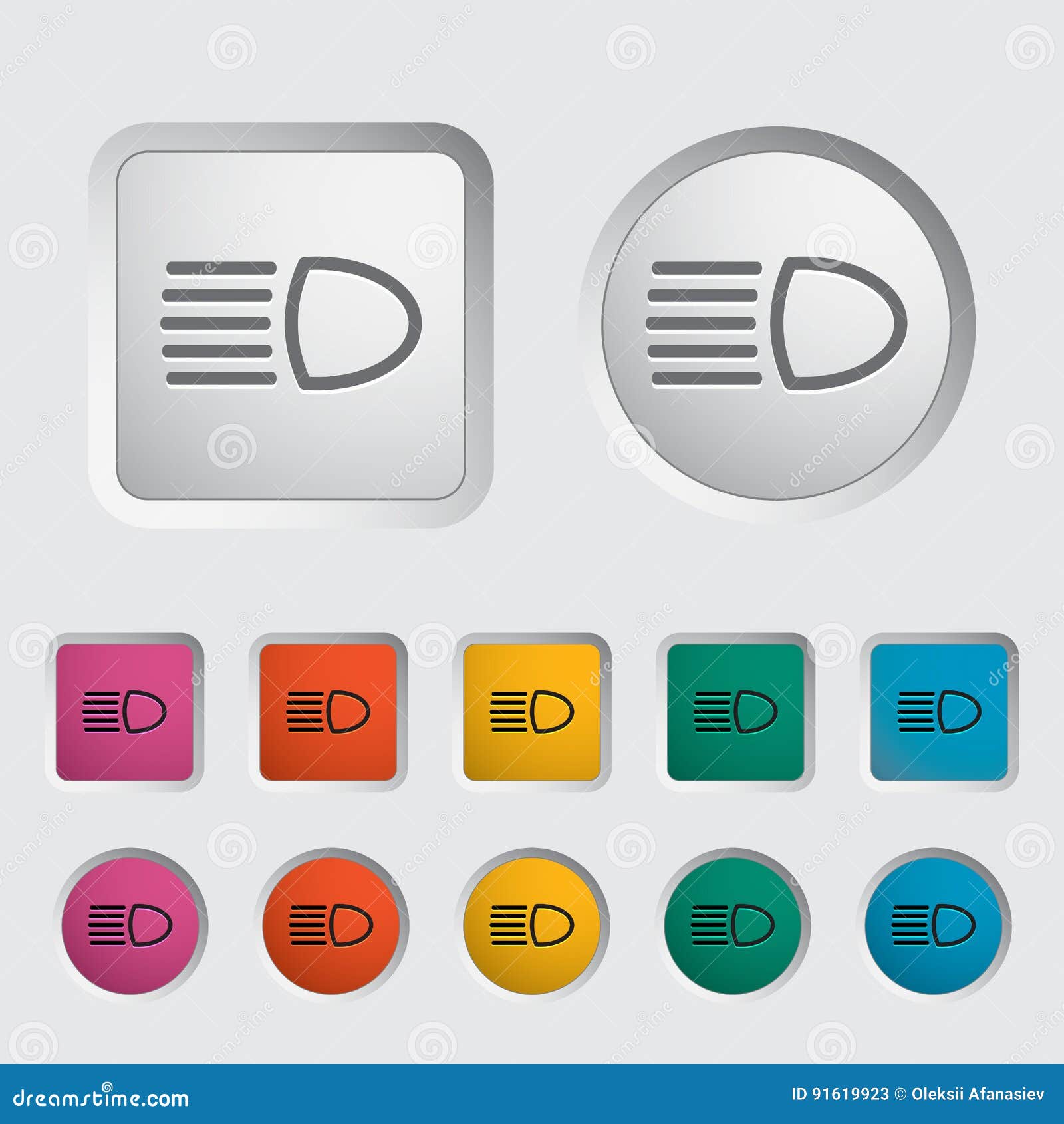 Headlight icon. stock vector. Illustration of vector - 91619923