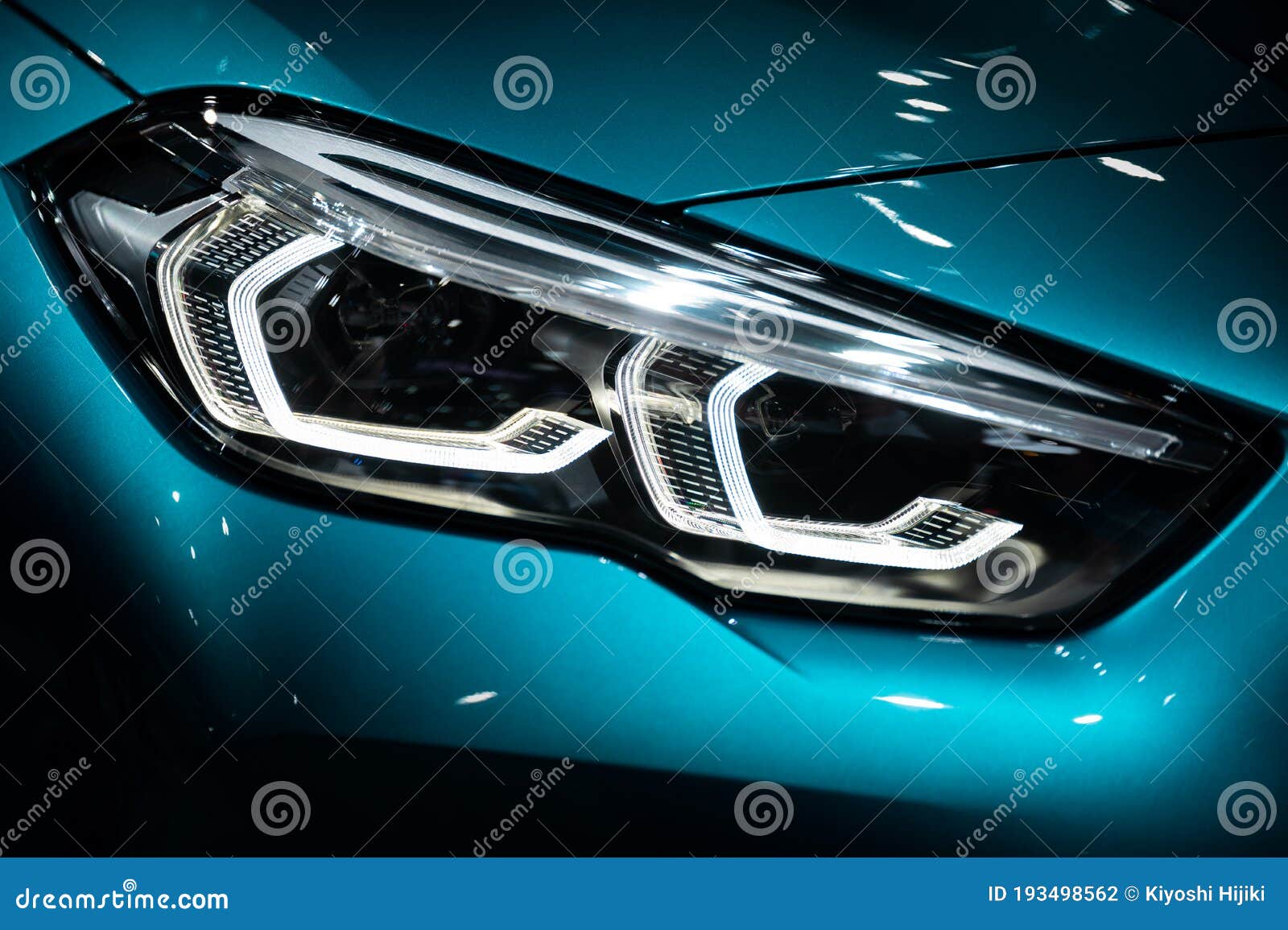 Car Headlight Lamp of New Modern Car Stock Photo - Image of color ...