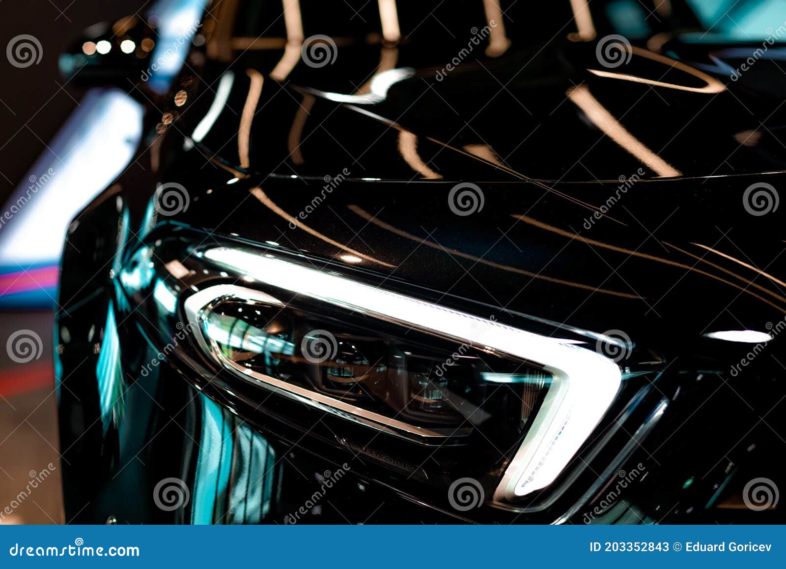 Headlight and Mask of a Luxury Car Stock Image - Image of bumper ...