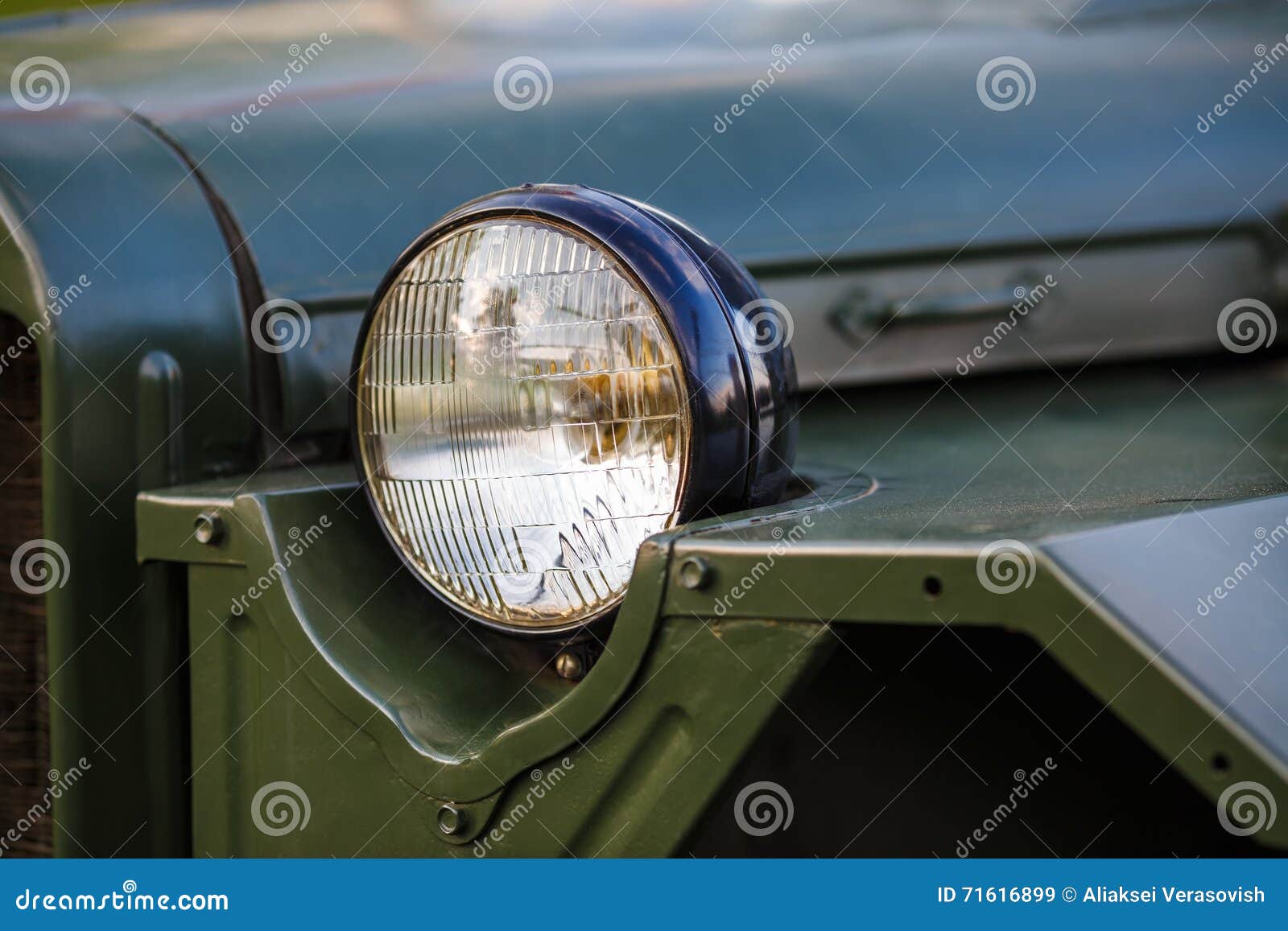 Headlight On Military Heavy Armored Vehicles. Steampunk Detail ...