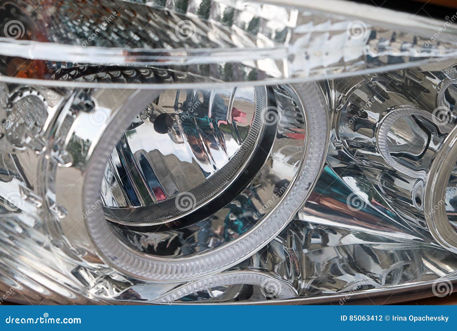 Headlight of Modern Car, Close-up Shot Stock Photo - Image of design ...