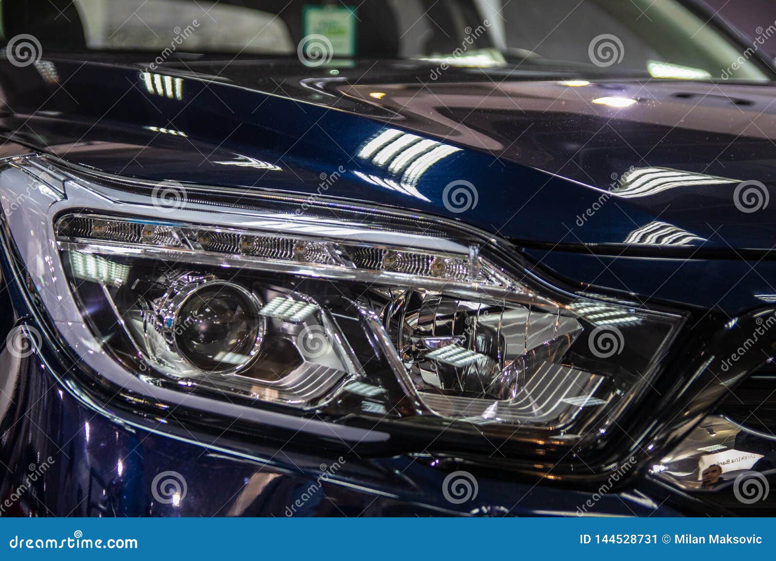 Headlight of Modern Car with LED Light Stock Image - Image of shiny ...