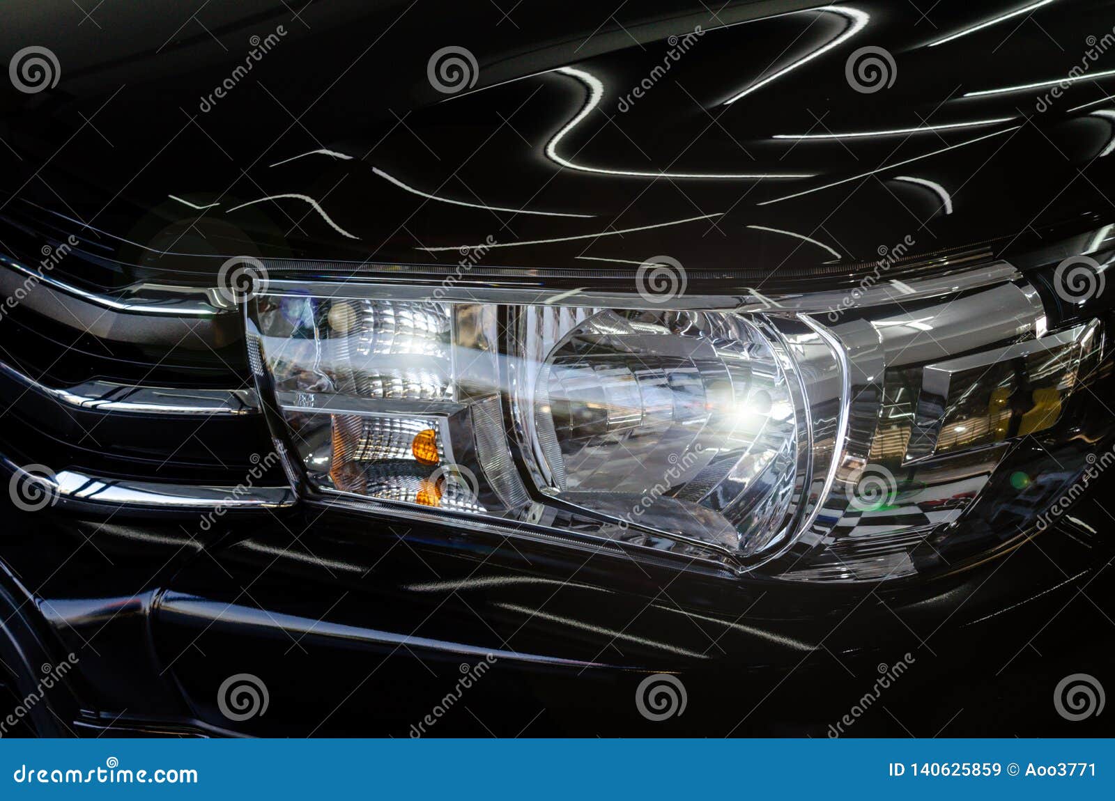 Modern Headlights car stock image. Image of headlight - 140625859