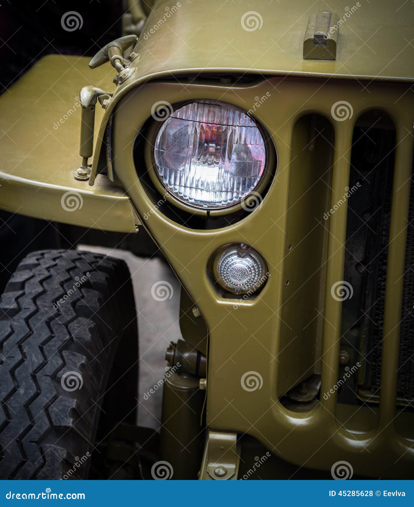 Headlight On Military Heavy Armored Vehicles. Steampunk Detail ...