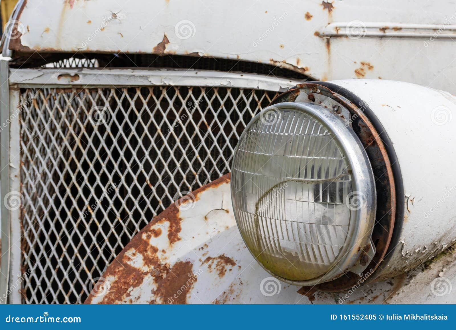 Headlight of an Old Rusty Abandoned Car, Utilisation and Scrap Concept ...