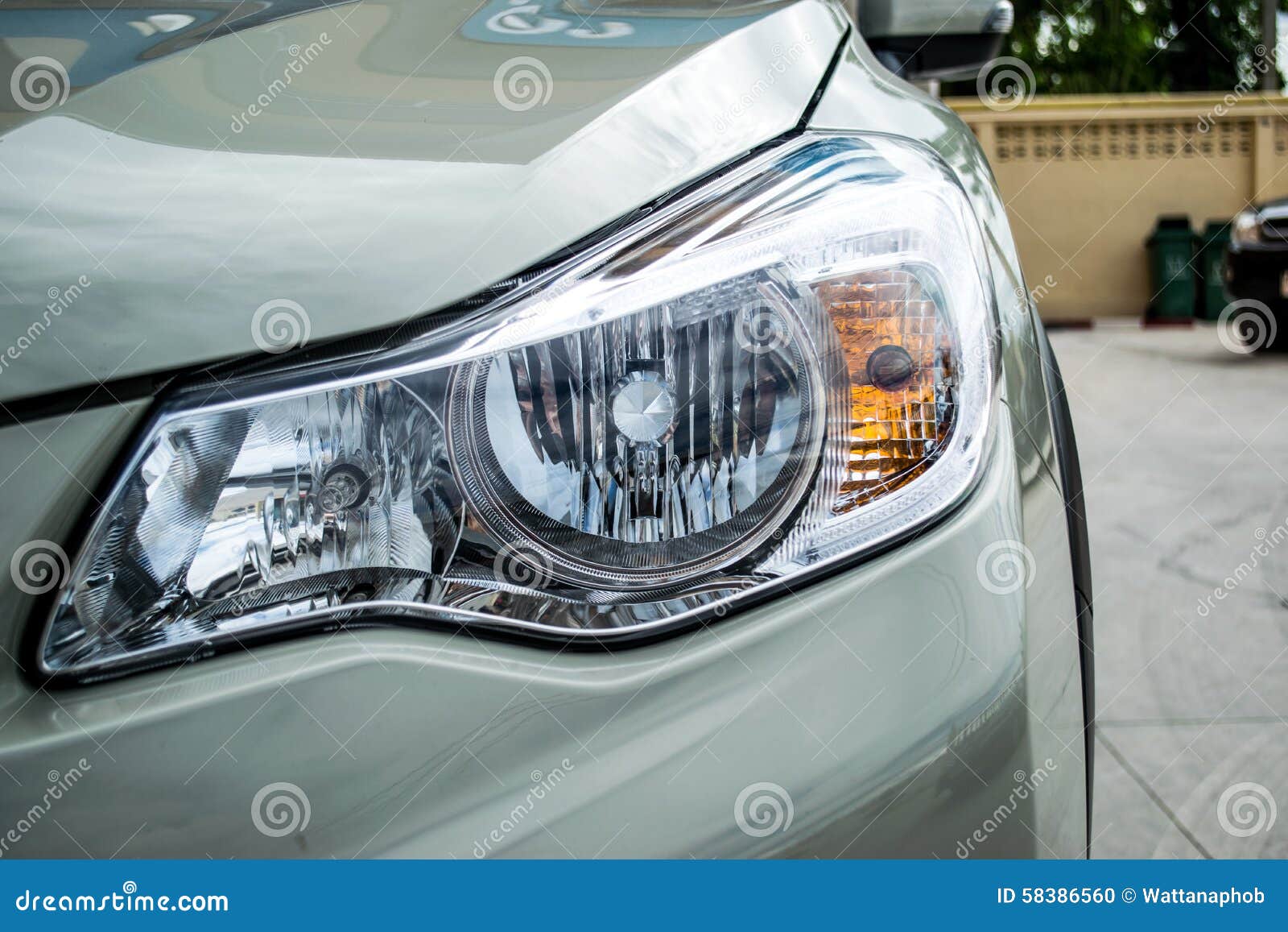 Headlight a Powerful Light at the Front of a Motor Vehicle Stock Photo ...