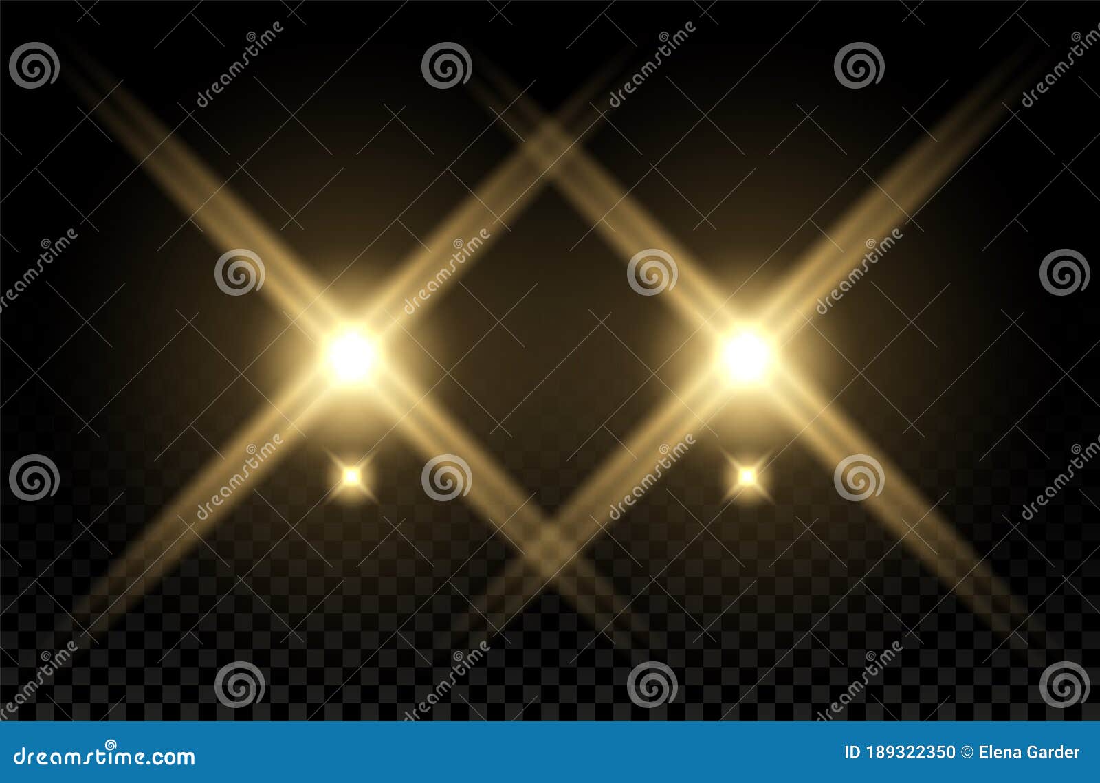 Headlight. Realistic Vector Car Light. Train Led Effect Stock Vector ...