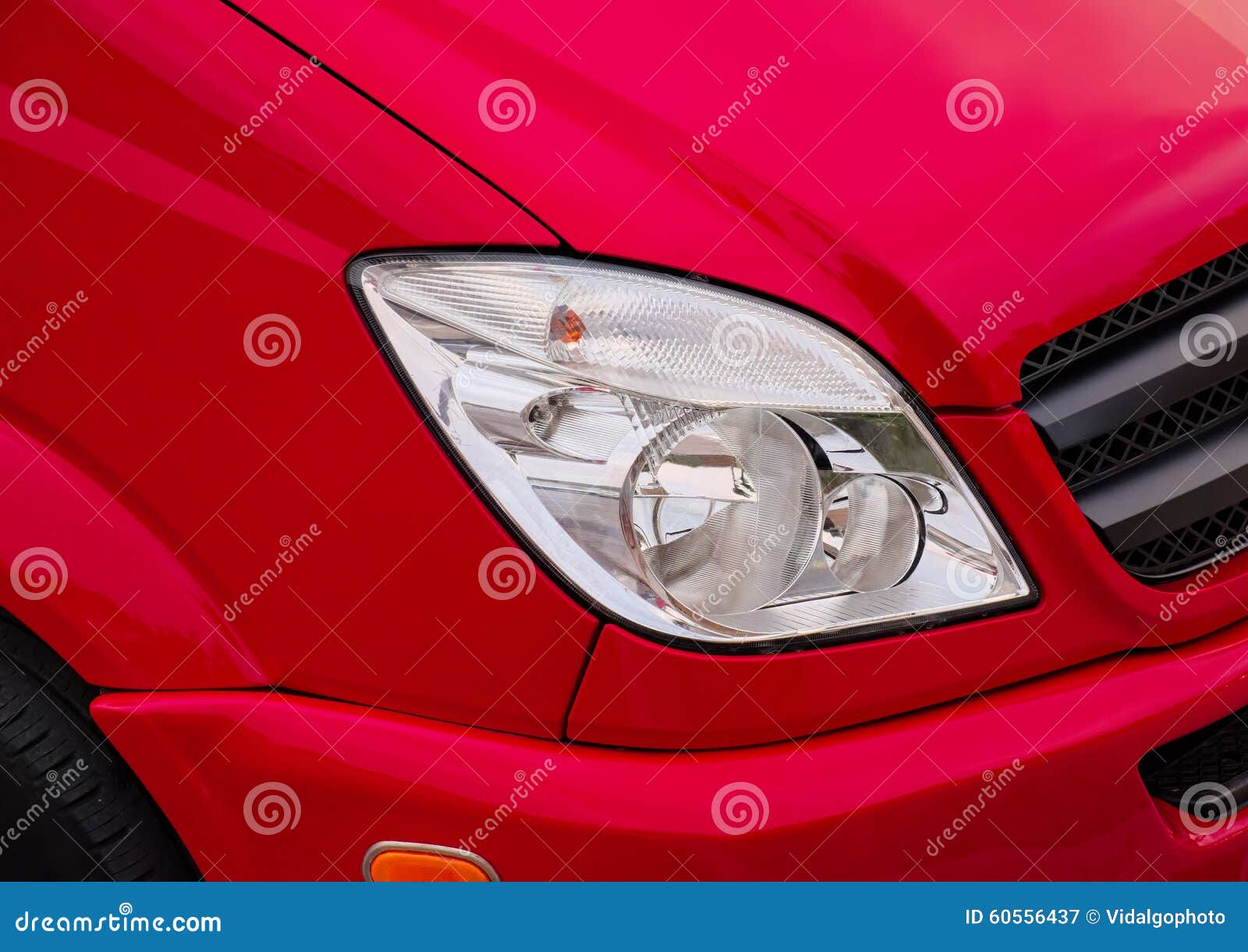 Headlight of red car stock image. Image of diagonal, vivid - 60556437