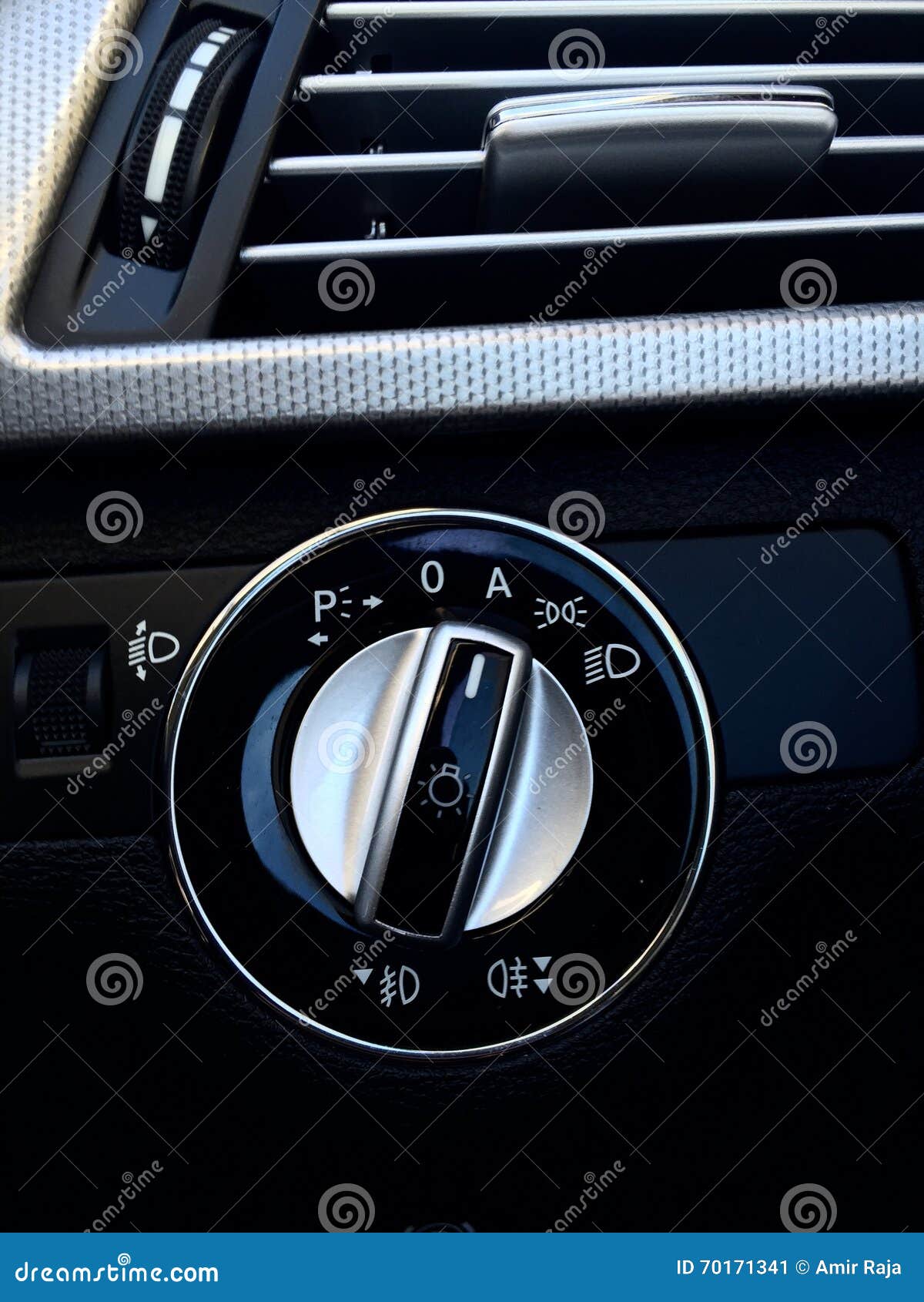 Headlight switch stock image. Image of head, mercedes - 70171341
