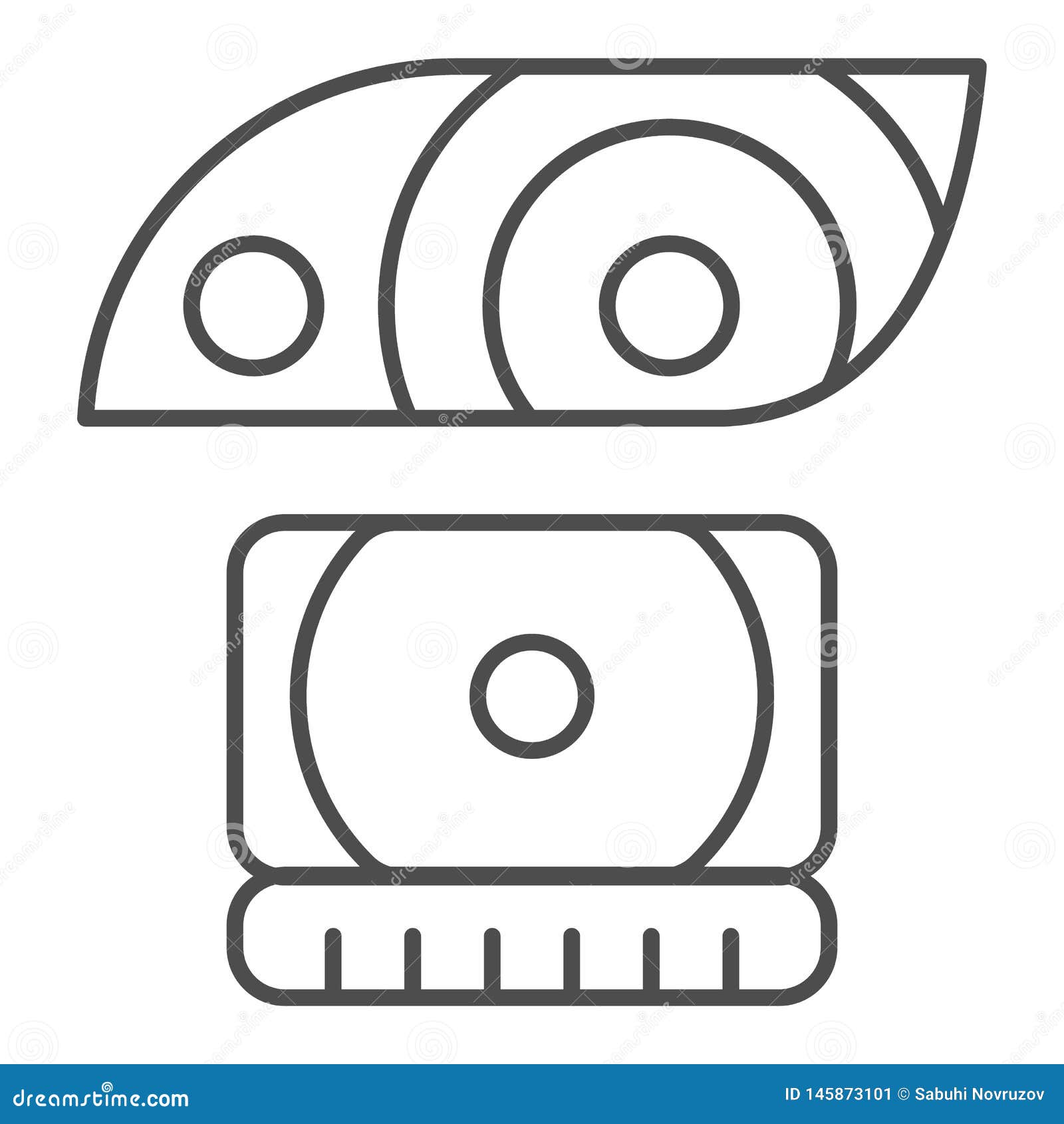 Headlight Thin Line Icon. Lamp Vector Illustration Isolated on White ...