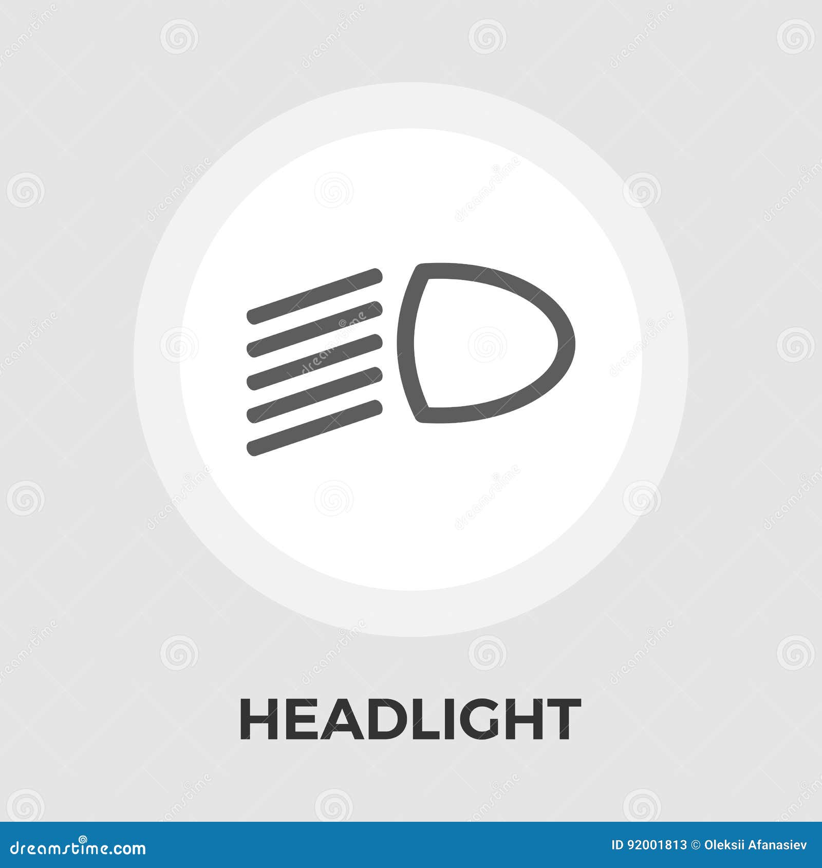 Headlight vector flat icon stock vector. Illustration of vehicle - 92001813
