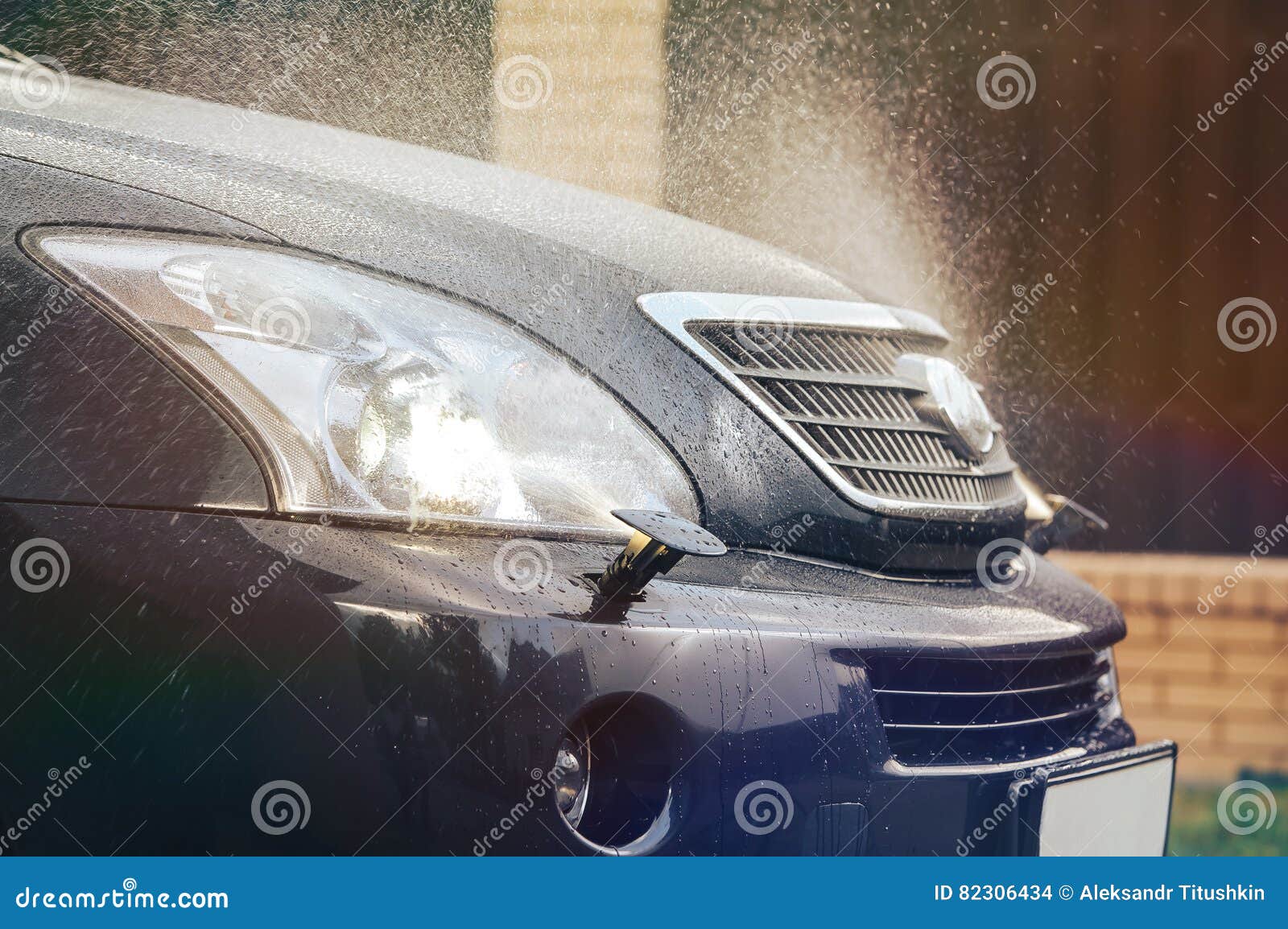 Headlight washer system stock photo. Image of black, hood - 82306434