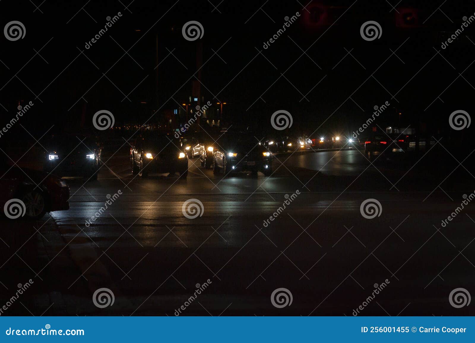 Headlights at night stock image. Image of morning, dusk - 256001455