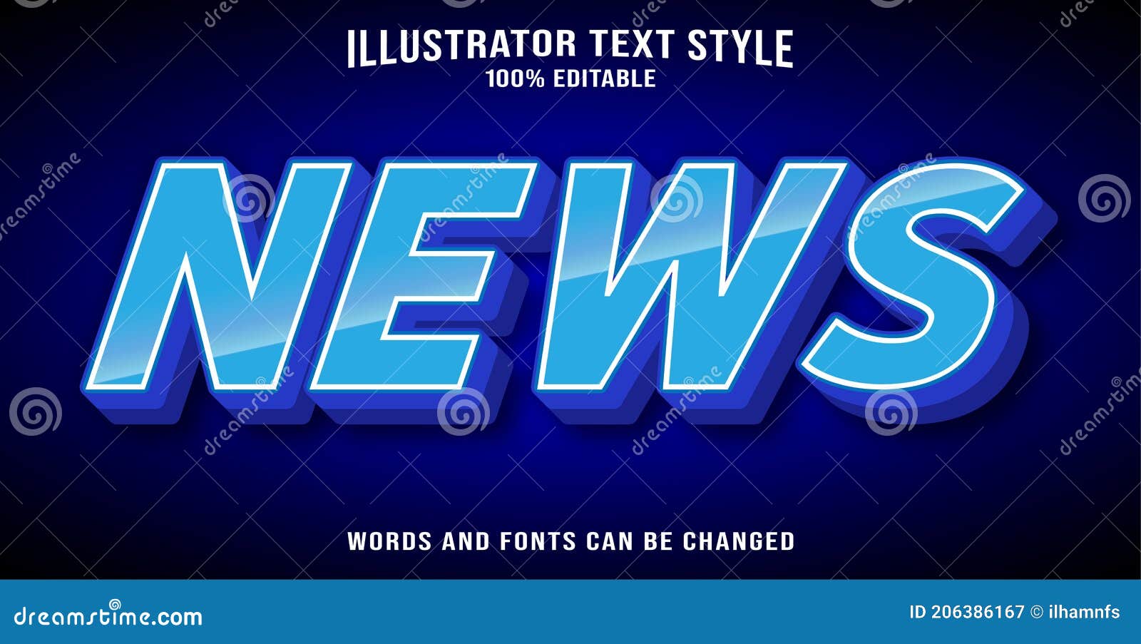 Headline Editable Text Effect Style Stock Vector - Illustration of ...