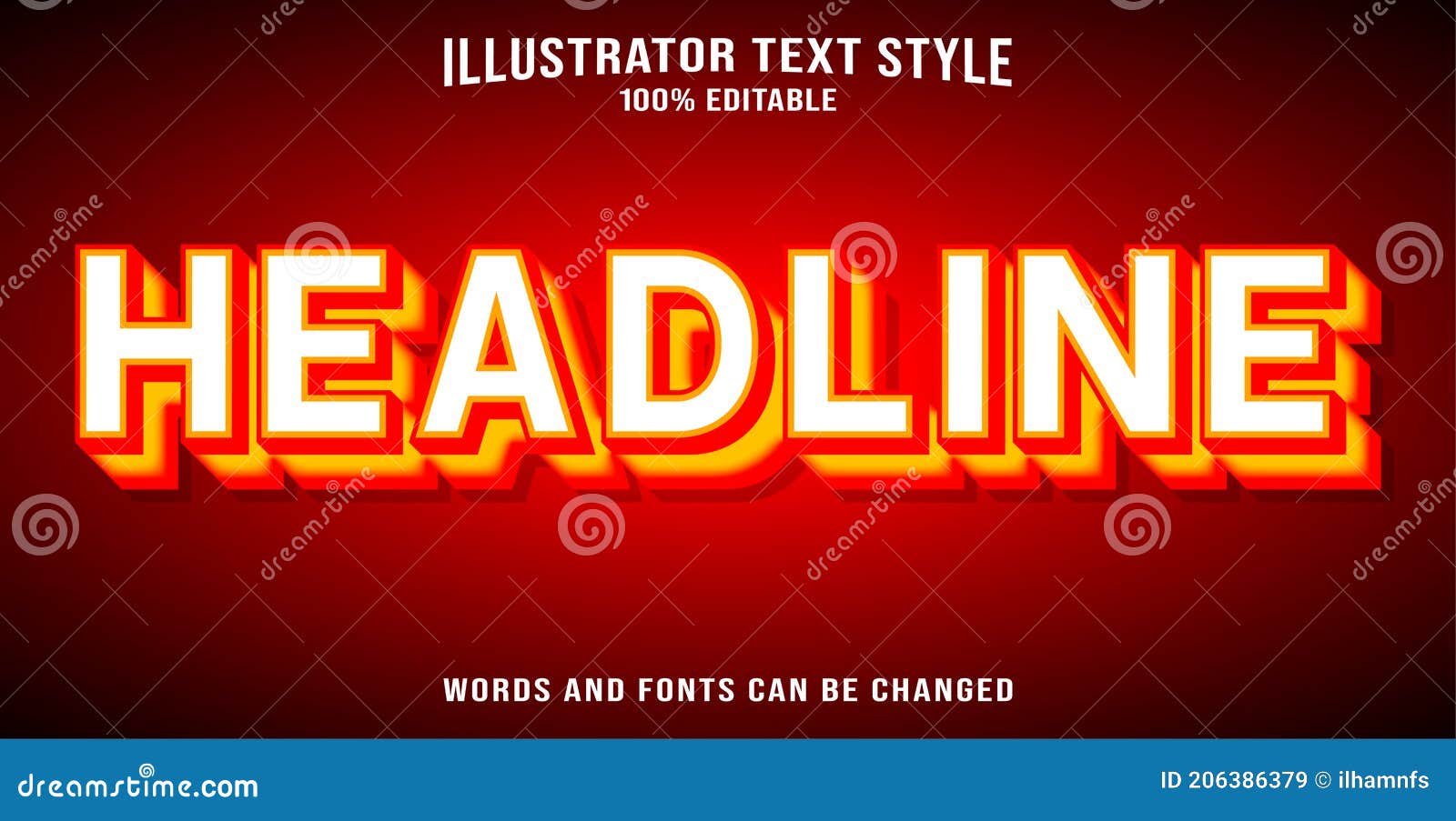 Headline Editable Text Effect Style Stock Vector - Illustration of ...