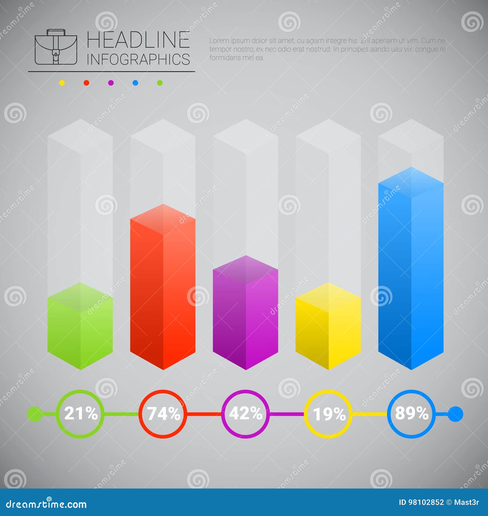 Headline Infographic Chart Bars Design Business Data Graphic Collection ...