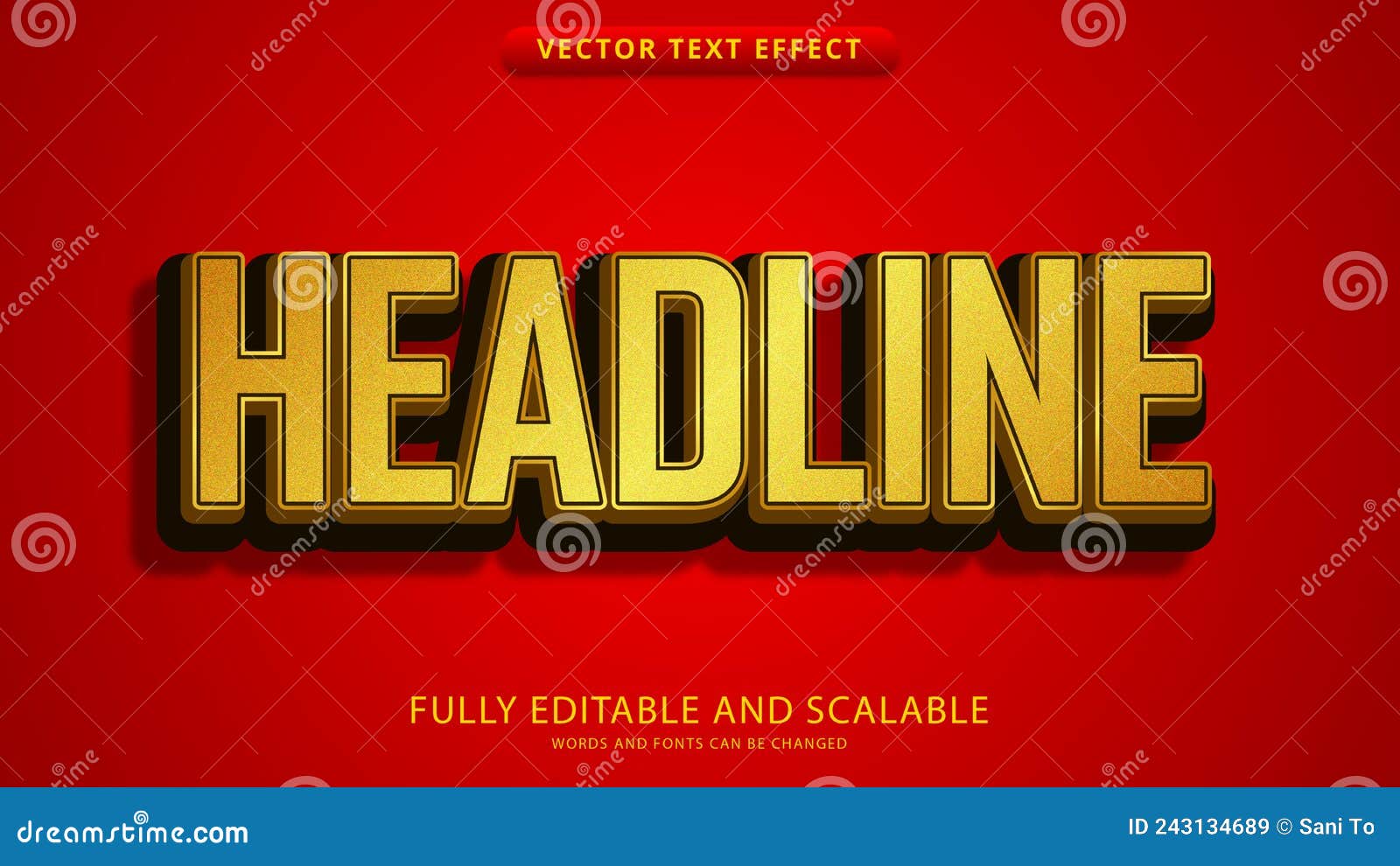 Headline Text Effect Editable Eps File Stock Vector - Illustration of ...