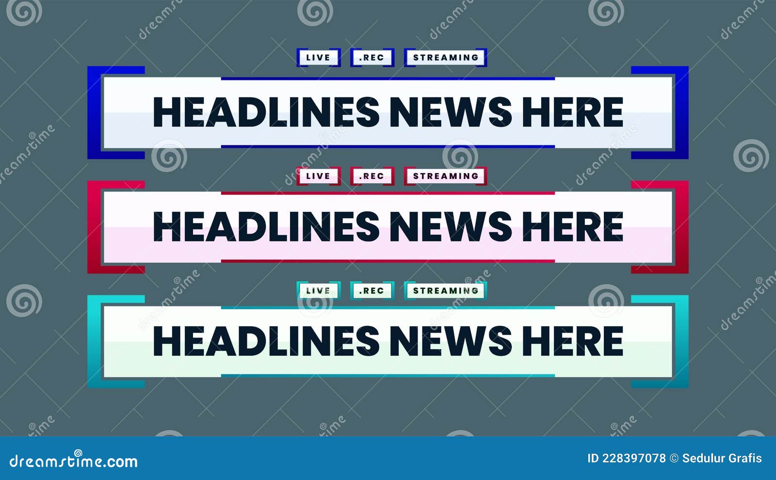 Headlines News Video Lower Third Vector Template Stock Vector ...