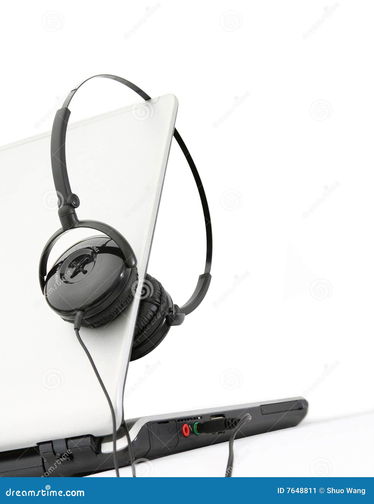 Headphone stock image. Image of notebook, business, surround - 7648811